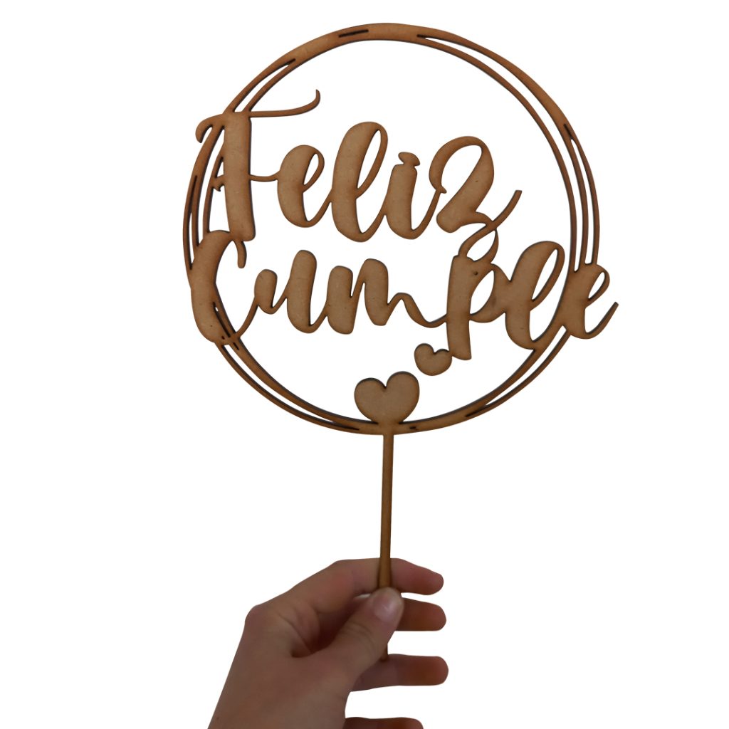 Topper «Feliz Cumple» redondo – Artesanias VyA